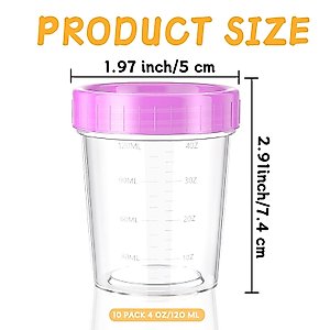 Generic 10 Pack 4oz Small Plastic Containers with Lids, Salad Dressing Container, Leakproof Condiment Containers, Reusable Stackable Plastic Dip Sauce Containers, Food Storage Safe Airtight