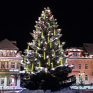 Meteor Shower Lights Christmas Lights 1080 LED Meteor Lights Waterproof 20 inch 20 Tubes Cascading Falling Raindrop Lights for Holiday Wedding New Year Party Garden Christmas Tree Decor (2 Packs)