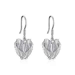 YFN Sterling Silver Angel Wings Earring with Cubic Zirconia - Ideal Gift for Women