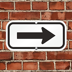 SmartSign “Right Arrow (Black)” Sign | 6" x 12" 3M Engineer Grade Reflective Aluminum