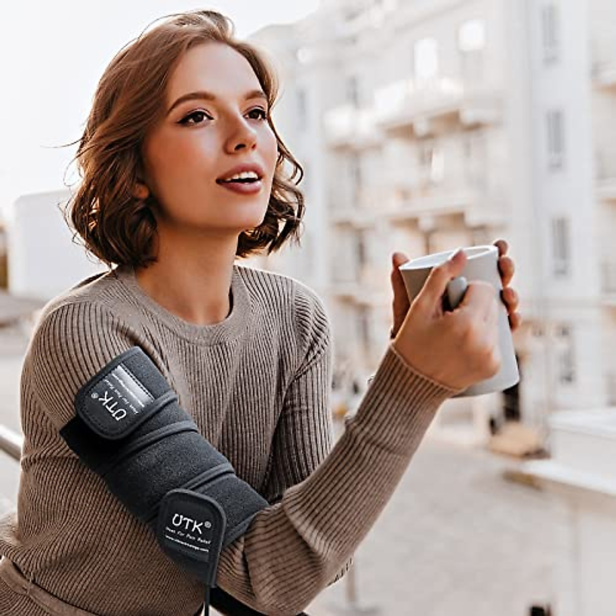 UTK Jade Infrared Heating Pad Wrap, Far Infrared Therapy Flexible Wraps for Wrist Elbow Leg and Arm - 47 X 2.4" with 8 Jade Stones, Auto Off and MEM Function