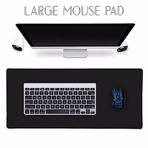 Cmhoo XXL Professional Large Mouse Pad & Computer Game Mouse Mat (35.4x15.7x0.12IN, 90x40 Black)
