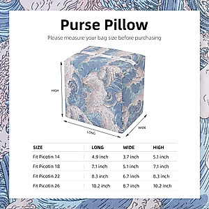 ArcDiary Purse Pillow Shaper Insert, unique pattern handbag shapers, Memory Foam, for Picotin 18/22/26 bags (PC18,Sea and waves)