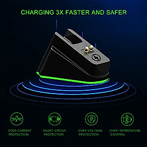 Charging Dock for Razer Wireless Mouse Viper Ultimate Naga pro DeathAdder V2 Pro and Basilisk Ultimate RGB Lights Can Be Turn Off (USB Cable Included)