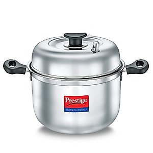 TTK Prestige PRID6 Cooker, 5Plates + 1 Mini Idli Plate, SILVER