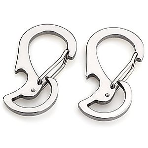 SUPDMZJ 2pcs Stainless Steel 420 Multifunctional Key Chain, Backpack Hook, Carabiner, Bottle Opener.