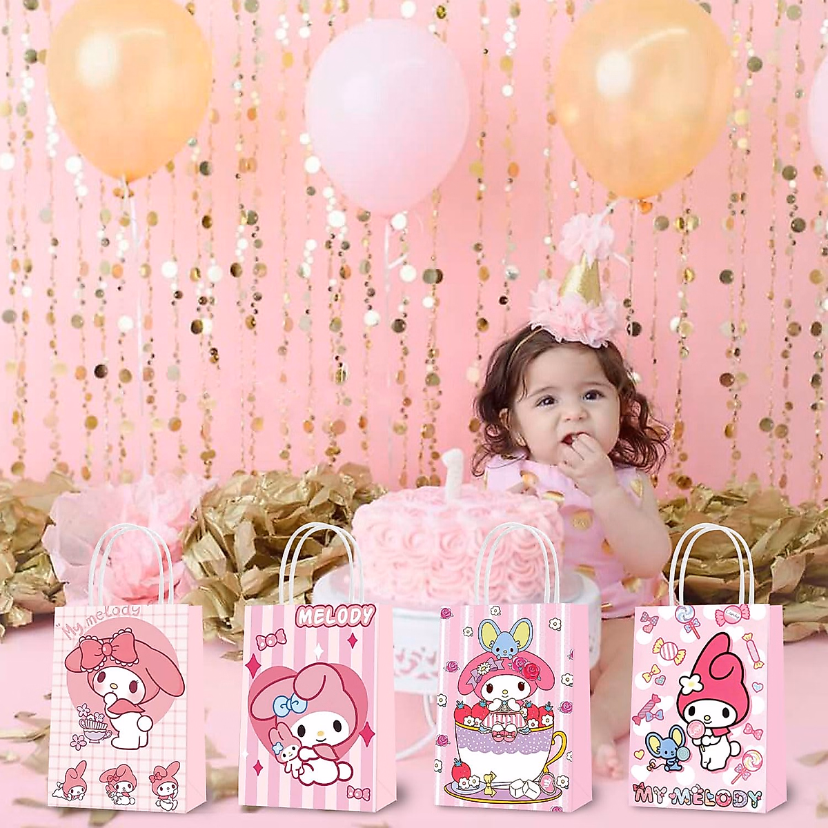 Generic 16 Pcs 𝗠𝘆 𝗠𝗲𝗹𝗼𝗱𝘆 Party Bags,Party Favor Bags,𝗠𝗲𝗹𝗼𝗱𝘆 Theme Birthday Party Decorations, Goody Bags Candy Gift Bags for Adults Boy Girls Birthday Party, pink