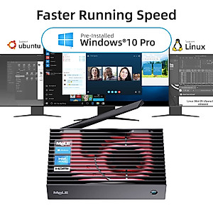 MeLE PCG35 Fanless Mini PC Windows 11 Pro J4125 8GB 128GB Small Desktop Micro Computers Dual HDMI, VGA Three Screen Support Gigabit Ethernet WiFi PXE Auto Powe on Work on Industrial IOT Business