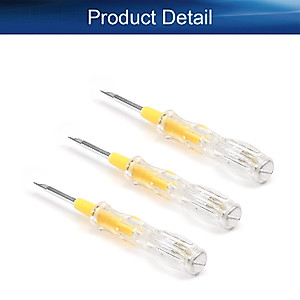 Heyiarbeit 2pcs Voltage Tester AC/DC 100-500V Tester Screwdriver with 3.5mm Slotted Phillips Screwdriver Circuit Tester Pen Electric Contact Voltage Tester for Circuit Test, Clear and Yellow