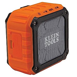 Klein Tools AEPJS1 Bluetooth Speaker, Wireless Portable Jobsite Speaker Plays Audio and Answers Calls Hands Free, IPX5, Worksite Ready