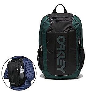 Oakley Men's 20L Enduro 3.0 Hunter Green/Black Backpack for Hiking Backpacking Camping Traveling + BUNDLE with Designer iWear Collapsible Water Bottle with Carabiner