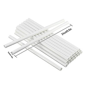 Boao 24 Pieces White Plastic Cake Dowels Rods for Tiered Cake Hollow Cake Sticks Wedding Cake Support Rods Round Cake Straws for Stacking and Supporting (0.4 Inch Diameter 9.5 Inch Length)