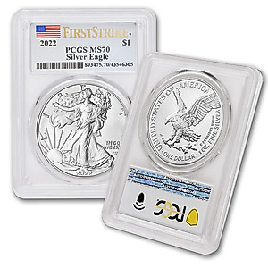 2022 1 oz American Silver Eagle MS-70 (First Strike - Flag Label) $1 MS70 PCGS