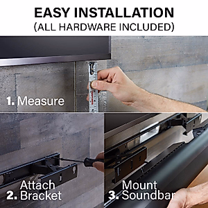 Sanus Extendable Soundbar Wall Mount Designed for Sonos Arc Sound bar - Low Profile & Audio Enhancing Design for Dolby Atmos -OSSAWM1-B2