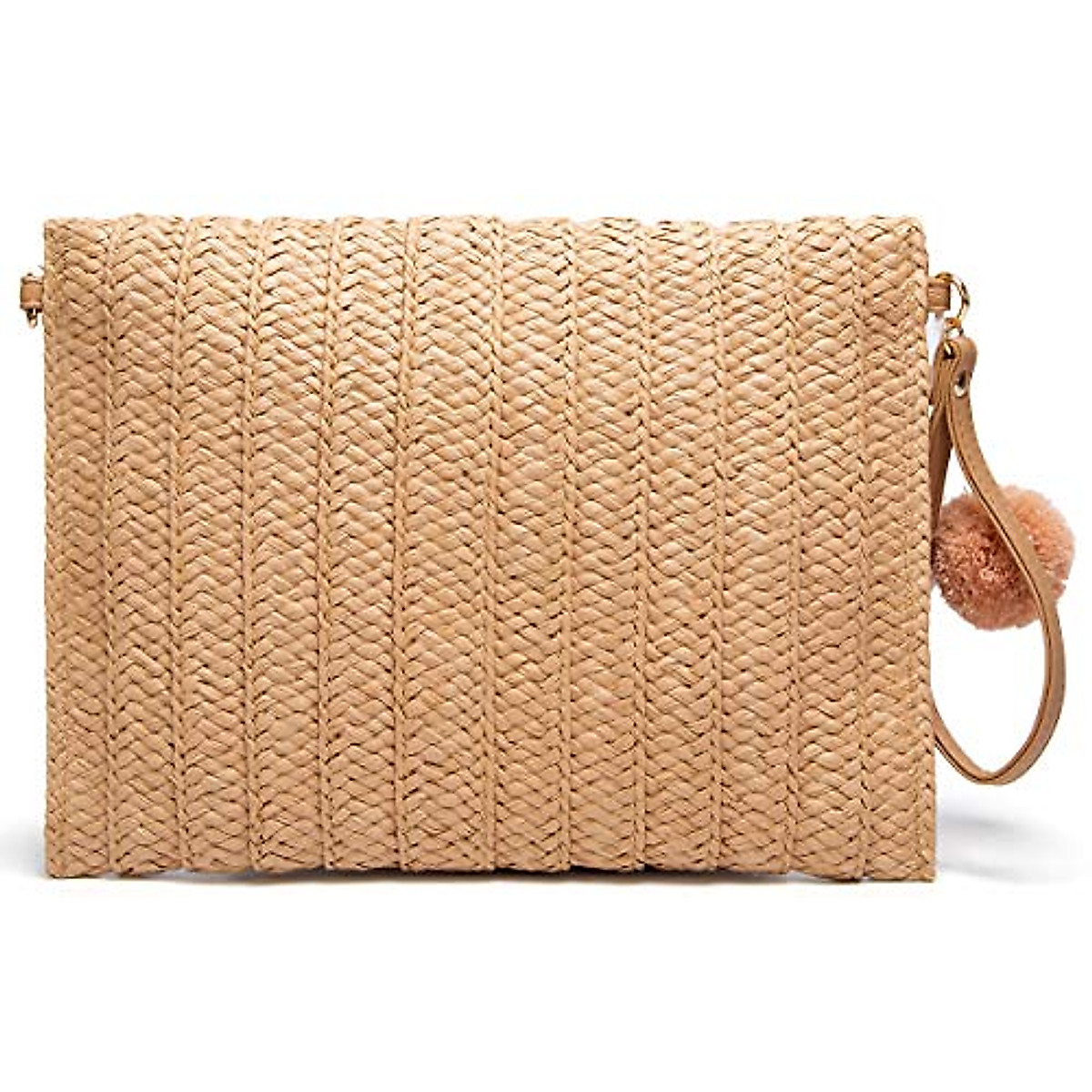 Straw Clutch For Women, Womens Summer Straw Clutch Bohemian Beach Hand Wrist Clutch(AKhaki)