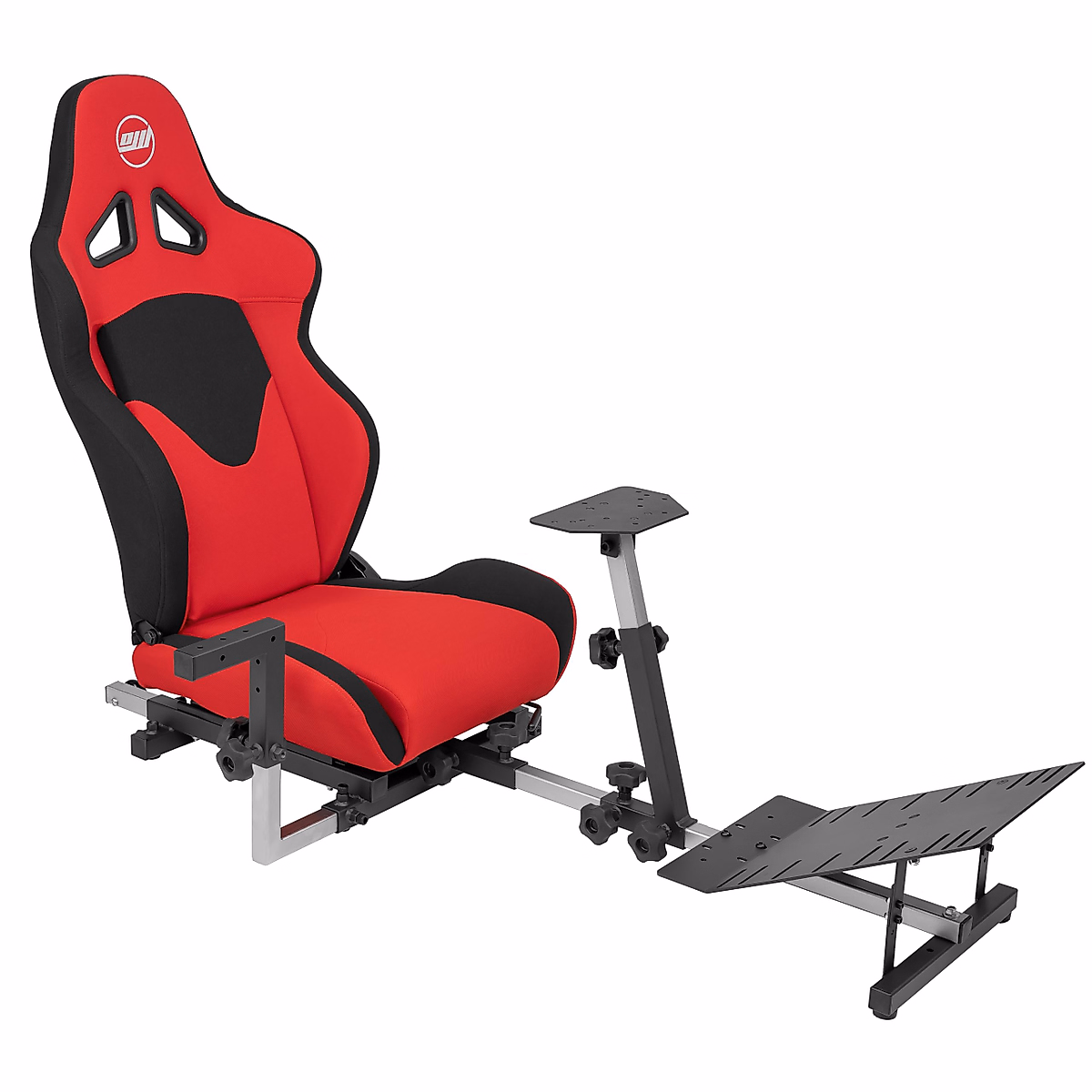 OpenWheeler GEN3 Racing Wheel Simulator Stand Cockpit, Red Seat. Compatible With Logitech G923 | G29 | G920 | Thrustmaster | Fanatec Wheels | Xbox One, PS4, PC Platforms