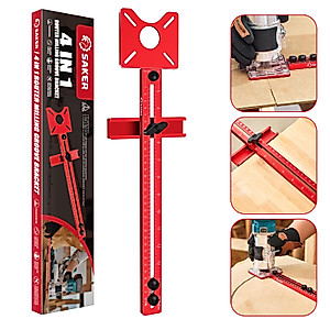Saker New 4 in 1 Router Milling Groove Bracket|Cabinet Hardware Jig with Automatic Center Punch|Router Milling Groove Bracket Advantages|Router Guides for Woodworking