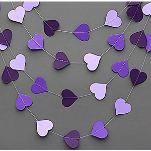 Boston Creative company LLC Wedding Heart Garland Paper Garland (Purple)