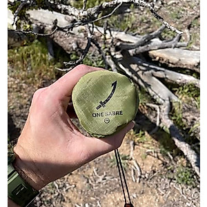 Emergency/Survival Bivvy Bag - Mylar Sleeping Bag, Survival shelter, Reflects 90% Body Heat, Hiking, Camping, Outdoors, Fishing, Hunting, overlanding, Scouts, Ripstop Carry Bag w/Whistle (Green)