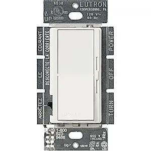 Lutron DVCL-153PR-WH Diva 120V Single Or 3-Way Location CFL/LED Digital Dimmer