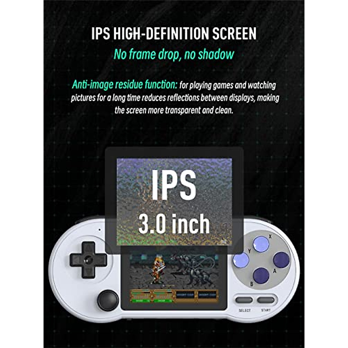 EQUITARE Handheld Game Console, Built in 6000+ Games, 3.0 Inch IPS Screen Retro Handheld Game Console, SF2000 Handheld Console Support 7 Emulators & AV Output, Ideal Gift for Kids Adults