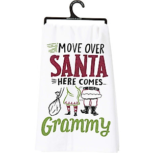 Primitives by Kathy Glitter Kitchen Towel - Move Over Santa Here Comes Grammy