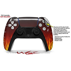 WraptorSkinz Skin Wrap compatible with Sony PS5 DualSense Controller Fire on Black (CONTROLLER NOT INCLUDED)