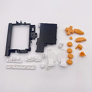 Replacement ZL ZR L R ABXY Trigger D PAD Cross Button Power Home Buttons Set for New 2DS XL LL Console White & Yellow