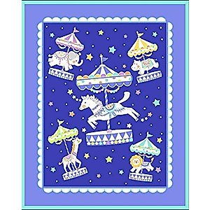 Carousel Animals Pre-Quilted Panel 04