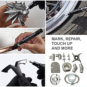 ZOET 3PK Mirror Chrome Marker Chrome Pen | Chrome Paint for Any Surface | Chrome Marker Paint Pen for Repairing, Model Painting, Marking or DIY Art Projects| Permanent Liquid Mirror (0.7|1|3mm Tips)