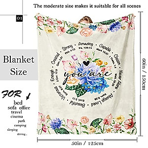 QUWOGY Christian Gifts for Women, Mothers Day Birthday Gifts for Women/Her/Mom/Sister Friendship Blanket 60"x50", Happy Birthday Decorations Women, Bday Gift for Women Unique, Best Birthday Gift Ideas