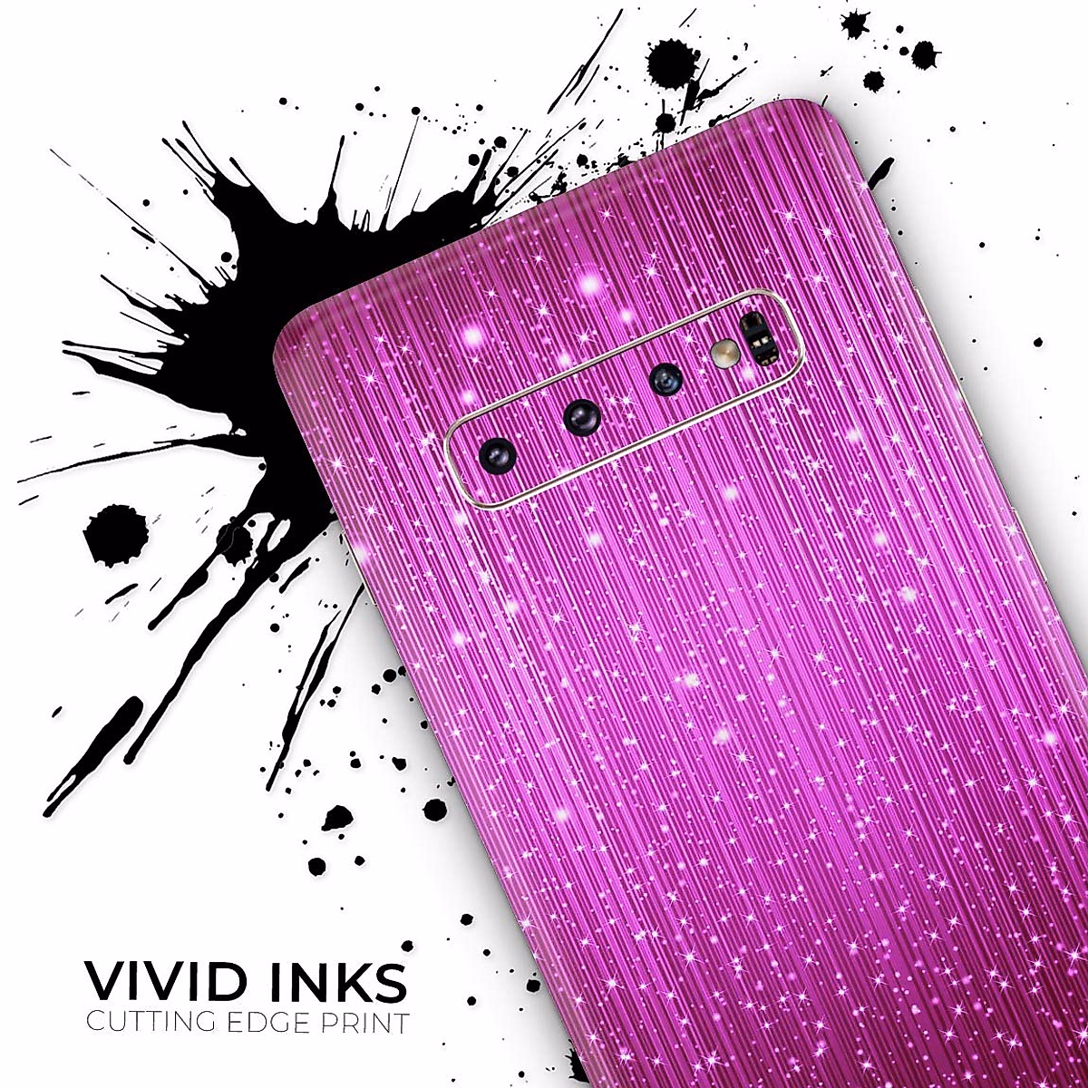 DesignSkinz Abstract Pink Neon Rain Curtain Protective Vinyl Decal Wrap Skin Cover Compatible with The Samsung Galaxy S20 (Screen Trim & Back Glass Skin)