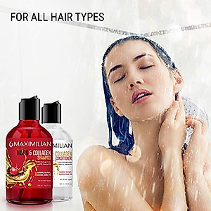 Maximilian Biotin and Collagen Shampoo for Thinning Hair and Hair Loss- Hair Growth Shampoo and Conditioner Set- Biotin Shampoo- Hair Shampoo- Hair Loss Shampoo- (2 x 16.9 Fl Oz / 500mL x 2)