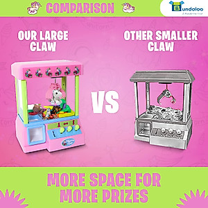 Bundaloo Claw Machine Arcade Game with Sound, Unicorn Themed Mini Candy Grabber Prize Dispenser Vending Toy for Kids, Boys & Girls