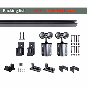 DIYHD 6FT Black Box Rail Sliding Barn Door Hardware Heavy Duty Outdoor Sliding Track Kit, 6FT Track kit, Wall Mount Kit