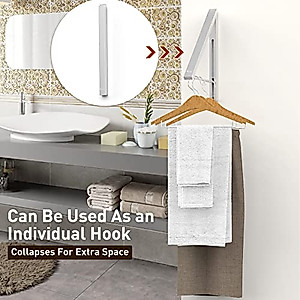 Anjuer Wall Mounted Drying Rack Clothes Hanger Folding Wall Coat Racks Aluminum Home Storage Organiser Space Savers