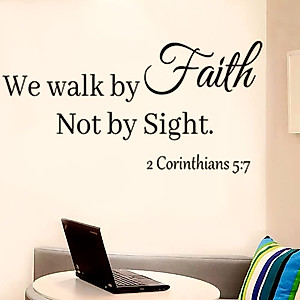 Inspirational Quote Wall Decals Religious Bible Verse Wall Stickers Peel and Stick Motivational Wall Decal for Bedroom Living Room Kitchen Dinning Office Bathroom.