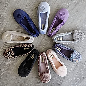 Dearfoams Women's Rebecca Lightweight Cozy Memory Foam Closed Back Slipper with Wide Widths, Peacoat, 9-10