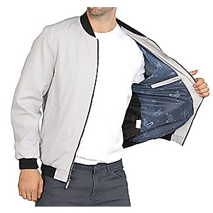 WULFUL Mens Casual Lightweight Jacket Softshell Flight Bomber Jacket Varsity Windbreaker