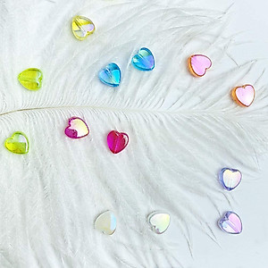 Xinhongo 320 Pcs Heart Beads Small Hole Beads Acrylic Beads Heart Shape Beads 8mm Bead Loose Bead for Making Bracelet Necklace Jewelry Making Craft Beads,8 Colors