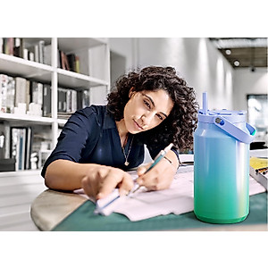 Meoky 50 oz Tumbler with Handle, Stainless Steel Vacuum Insulated Water Bottle, Keeps Cold for 36 Hours, 100% Leak Proof, BPA-free, Non-slip Base (Fairyland)