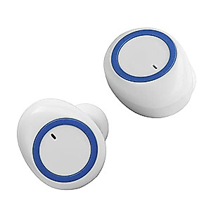 True Wireless Earbuds Bluetooth Headphones,Stereo Bluetooth 5.0 Headset with Wireless Charging Case,Touch Control Design,for Sport Work Travel Home Office(White Blue)