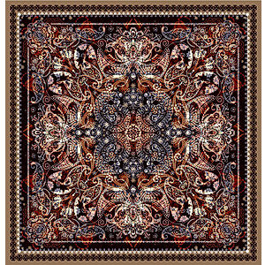 Traditional Vintage Floral Area Rug 6x6 Black Red Paisley Pattern Rug for Living Room Dining Room Washable Lightweight Square Carpet Non Skid Soft Kitchen Bedroom Throw Rugs