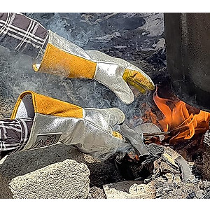 SpecxArmor® Graywolf® Kevlar Aluminized Heat Resistant Welding Glove/Large/1472°F │Fire Gloves│Kevlar Gloves│High Heat Gloves │Foundry Gloves │