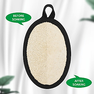 RASDDER 2Pcs Loofah Exfoliating Body Scrubber, Biodegradable Shower luffa Pad, Natural Loofah Sponge, Loofah for Men and Women (Black)