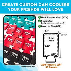 TahoeBay Slim Can Cooler Sleeves (25-Pack) Insulated Polyfoam, Bulk Scuba Knit Polyester Fabric Drink Insulators for 12oz Tall Skinny Beverage - Blank Design (Black)