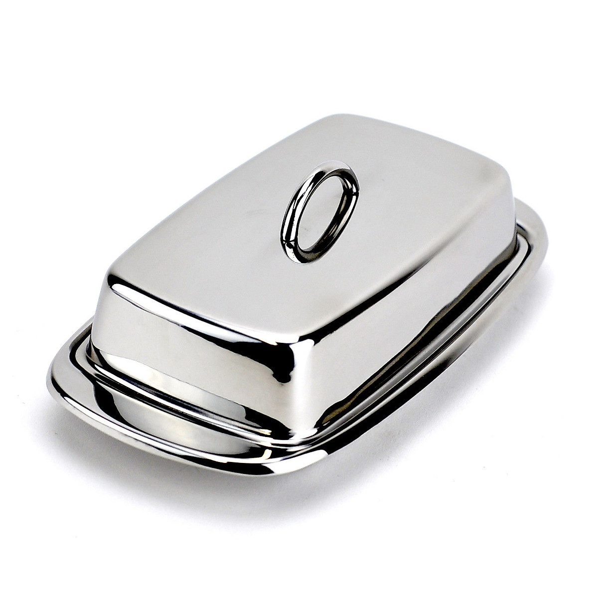 Cuisinox Stainless Steel Butter Dish with Lid, 4" x 7.5"
