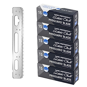 Feather Artist Club ProGuard Razor Blades - (5 Pack of 15) - Single Straight Edge Razor Blades with Guard Refills for Shaving - For Men & Barbers