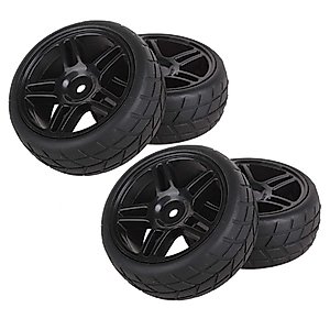 BQLZR Rubber Hub Wheel Rim&Tires 1:10 On-Road Racing Car RC Pack of 4 (20111)