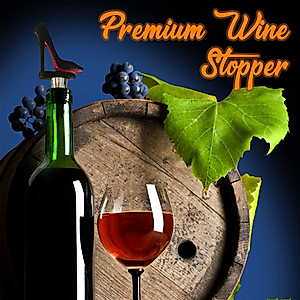 Trovety High Heel Wine Stopper Custom - Cute Black Shoe Elegant High Heels Cork for Women, Bachelorette Party Decor - Decorative Stainless Steel Beverage Topper - Reusable Champagne Bottle Plugs